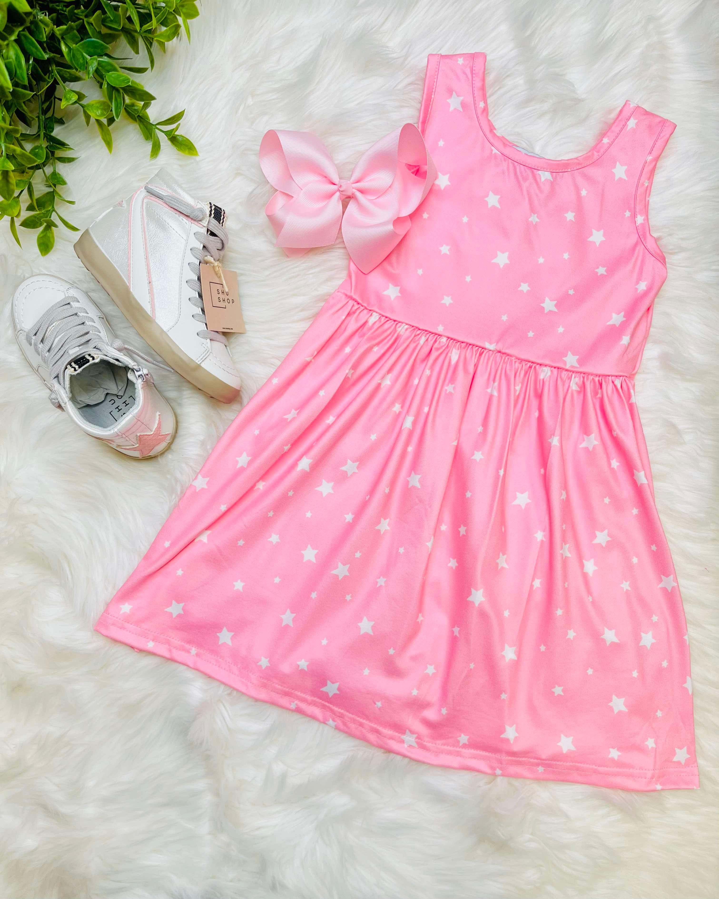 Girls Star Print Fun Dress Tween – Mini Mee Boutique