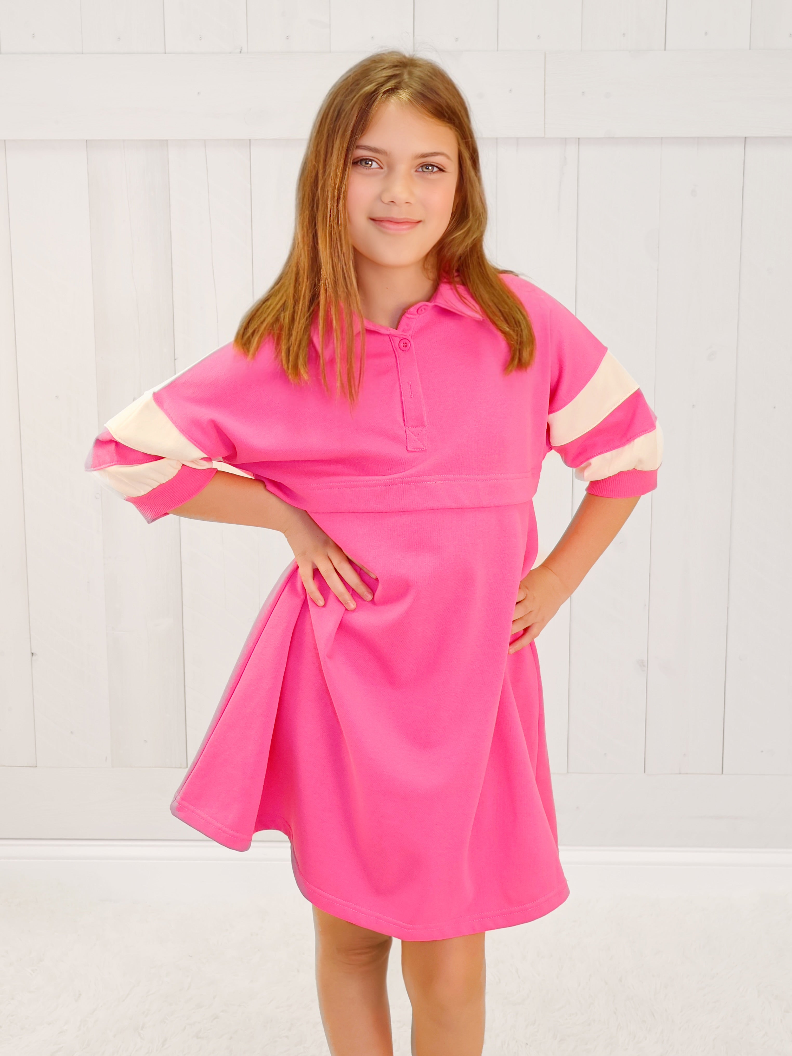 Hayden Girls Pink Polo Dress Tween – Mini Mee Boutique