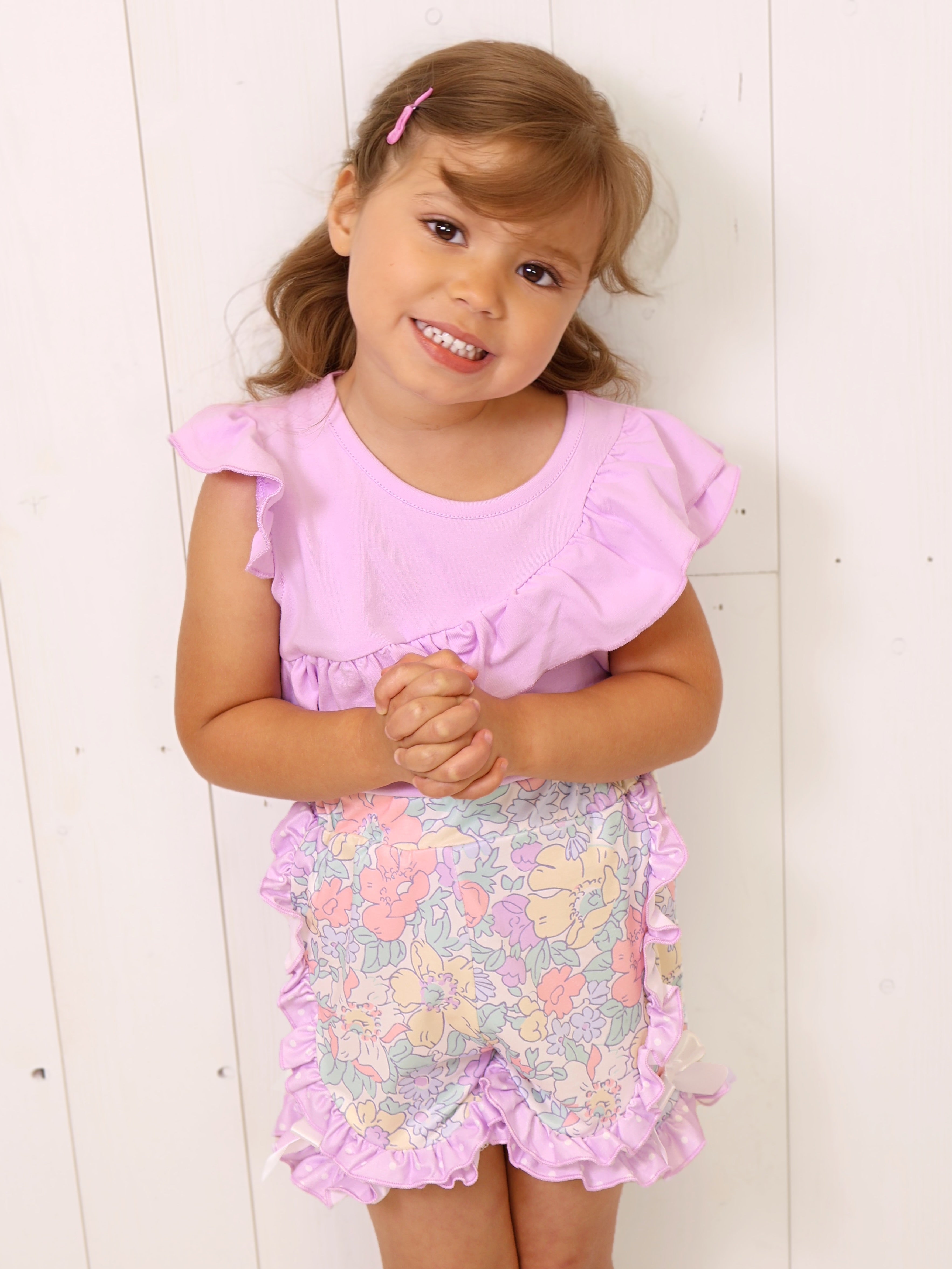 Orchid Garden Short Outfit Set Girls Toddler Tween – Mini Mee Boutique