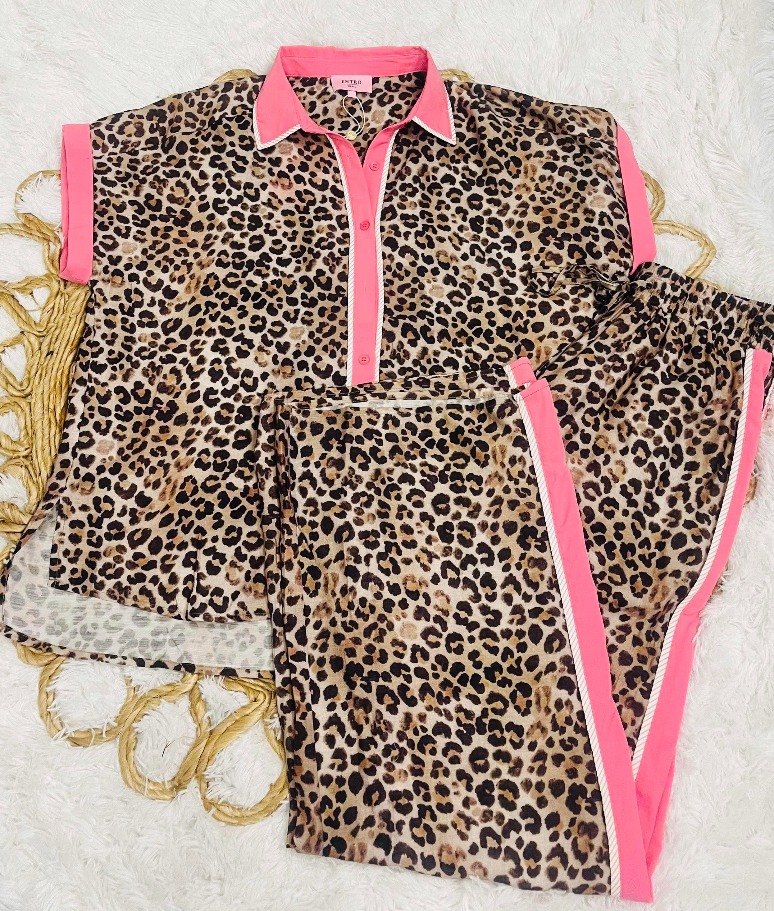 Pinstripe Cheetah Pants Set by Entro – Mini Mee Boutique