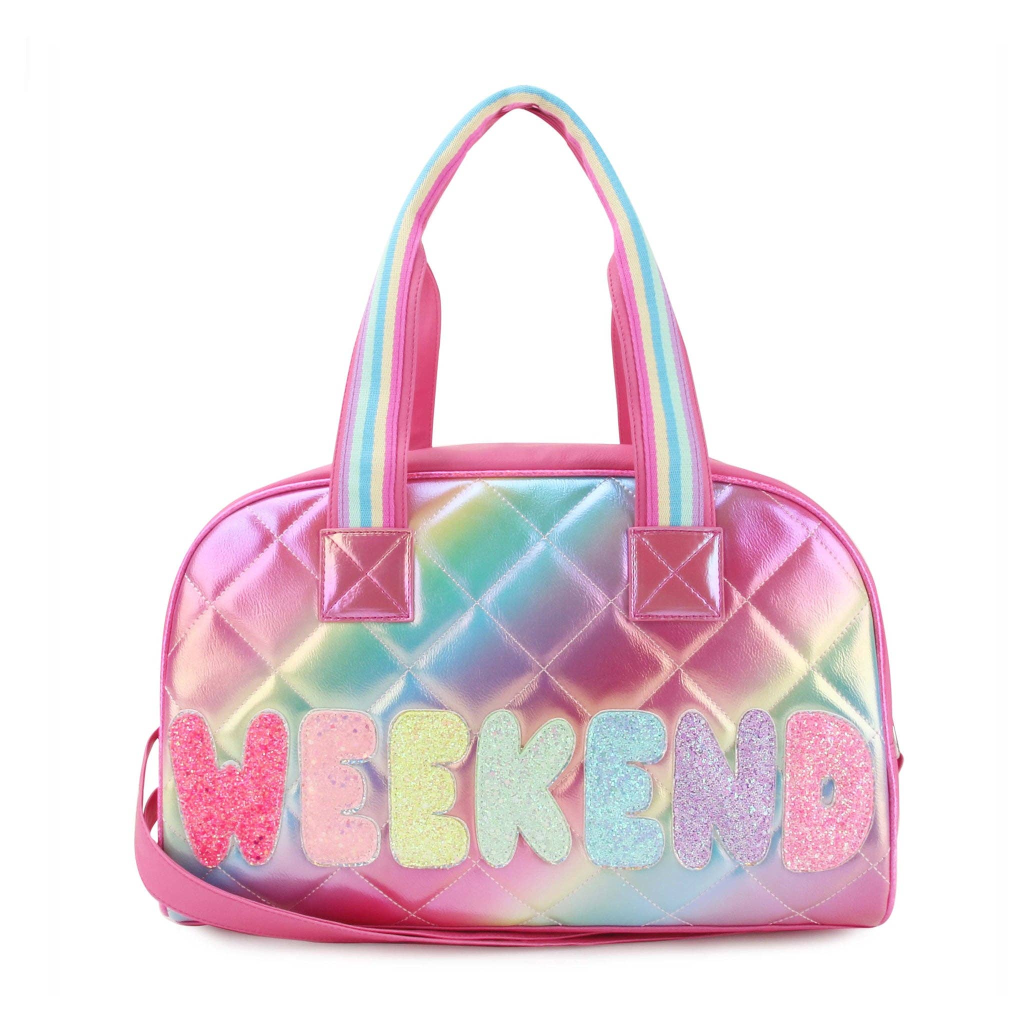 'Weekend' Quilted Metallic Ombre Medium Duffle Bag Toy – Mini Mee Boutique