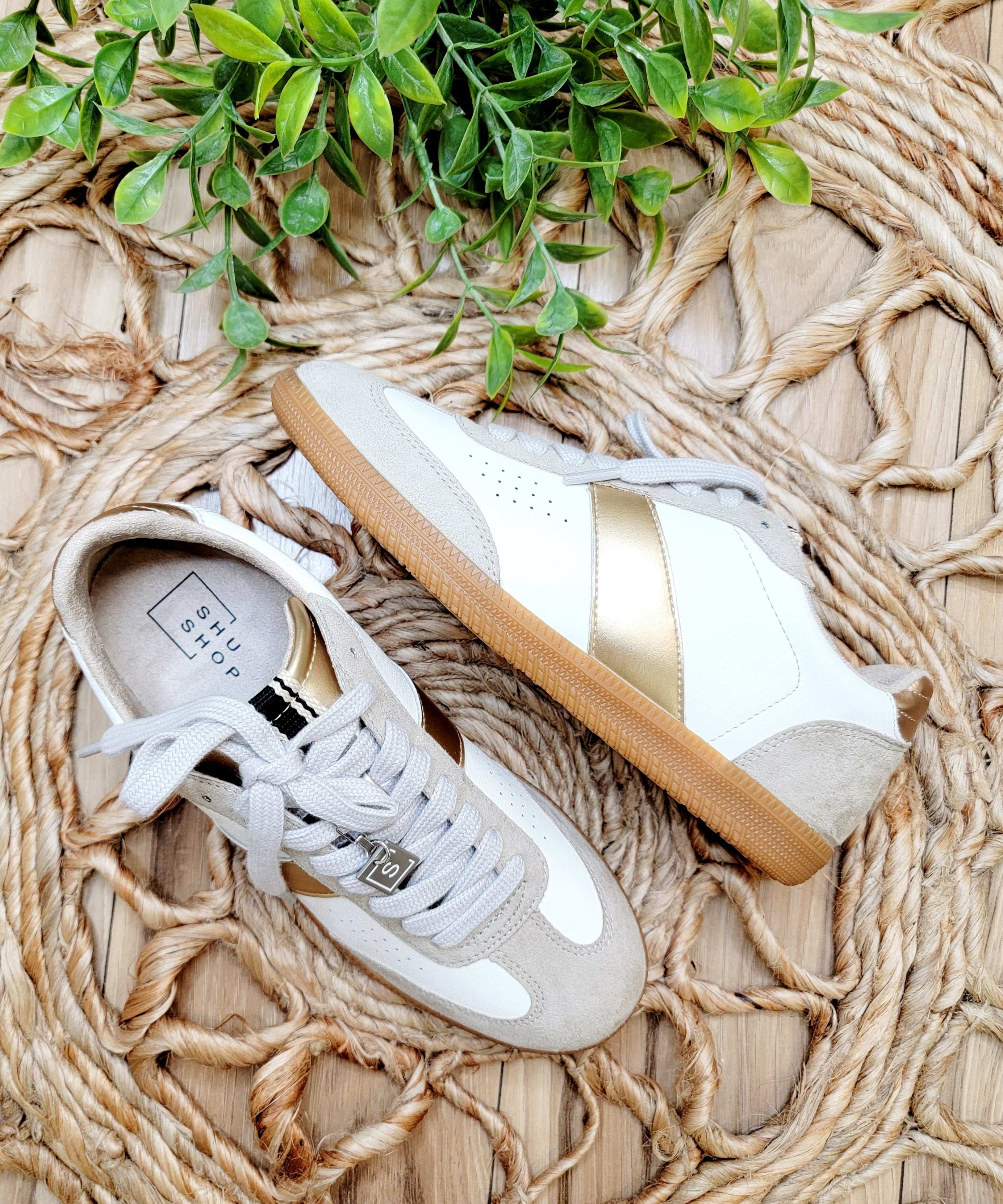 Women's ShuShop Shoes Gold/White – Mini Mee Boutique